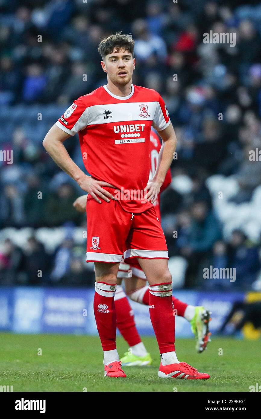 Hayden Hackney of Middlesbrough with his hands on his hips during the ...