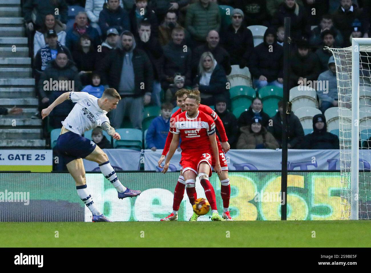 Emil Riis Jakobsen of Preston North End shoots and scores to make it 2 ...