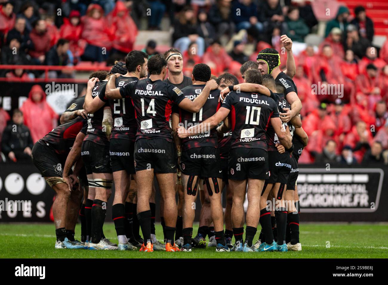 Team of Toulouse during the French championship Top 14 rugby union ...