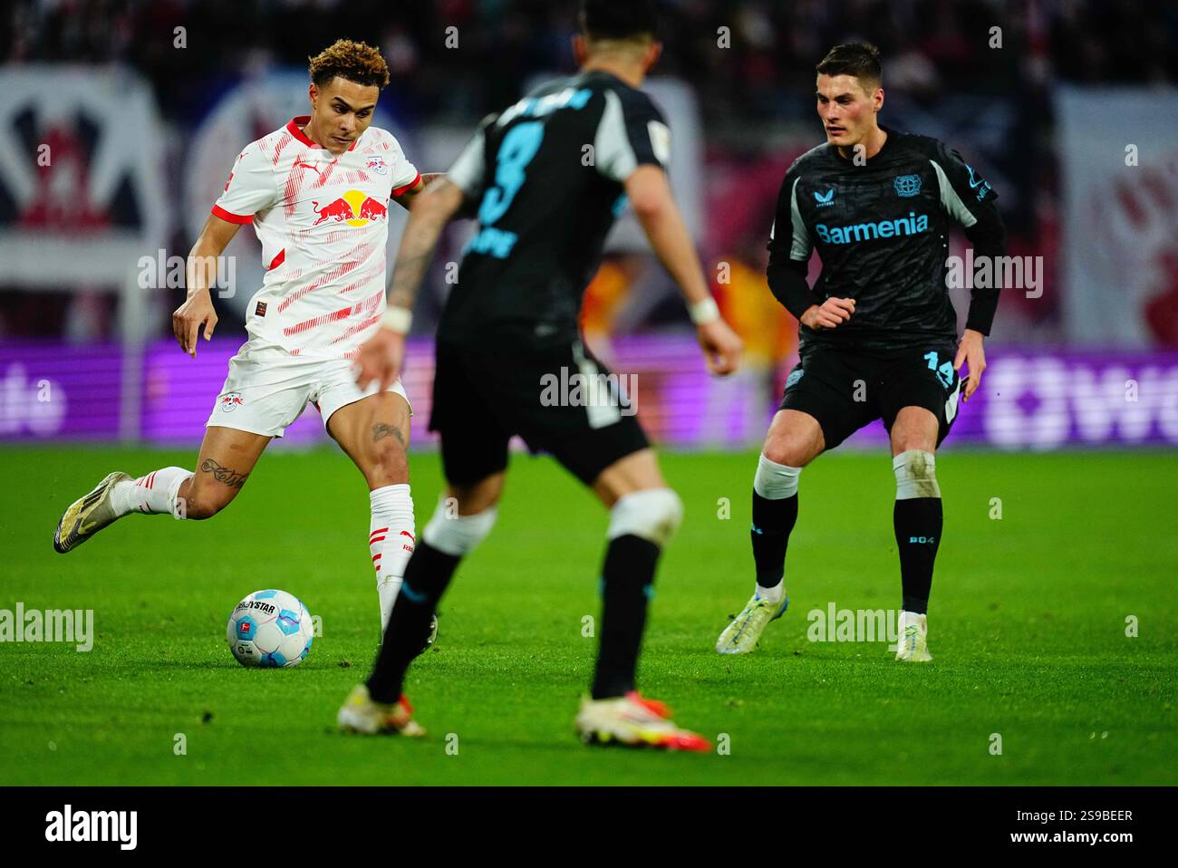 January 25 2025: Amadou Haidara (RB Leipzig) controls the ball during a ...