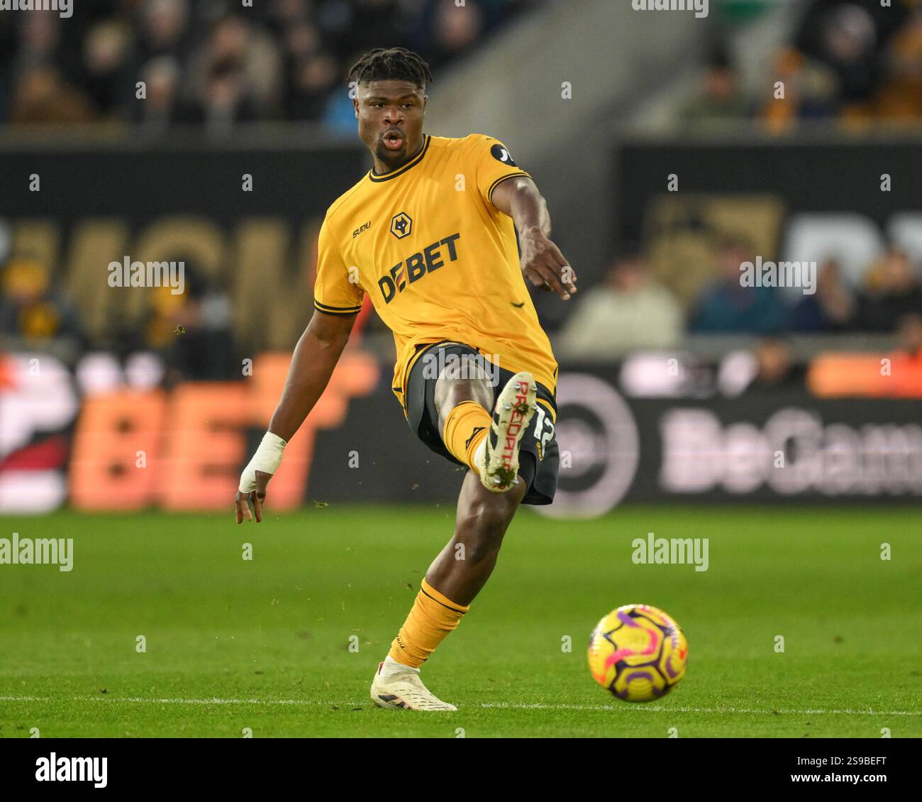 Emmanuel Agbadou of Wolverhampton Wanderers passes the ball during the ...