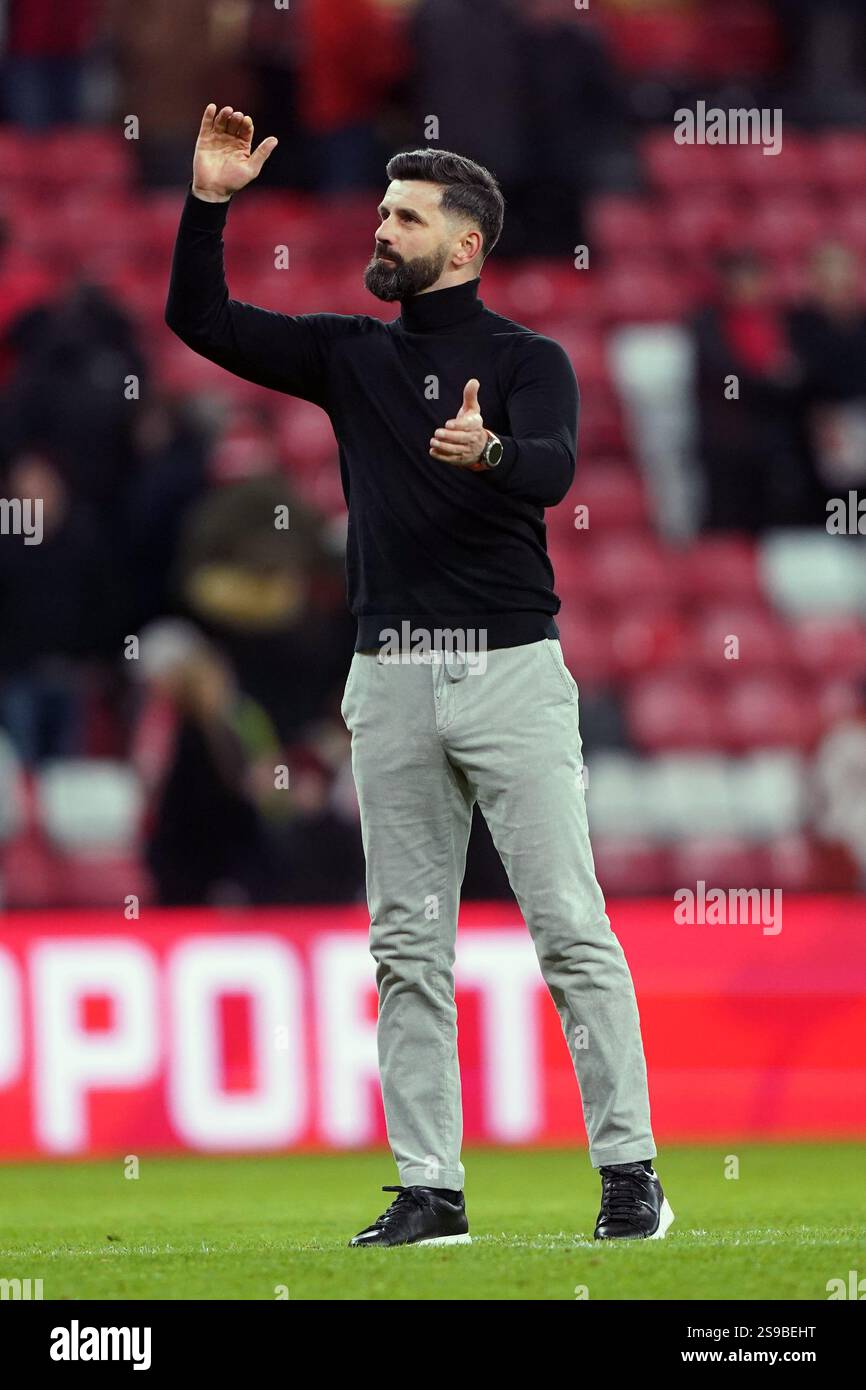 Plymouth Argyle manager Miron Muslic at full time during the Sky Bet ...
