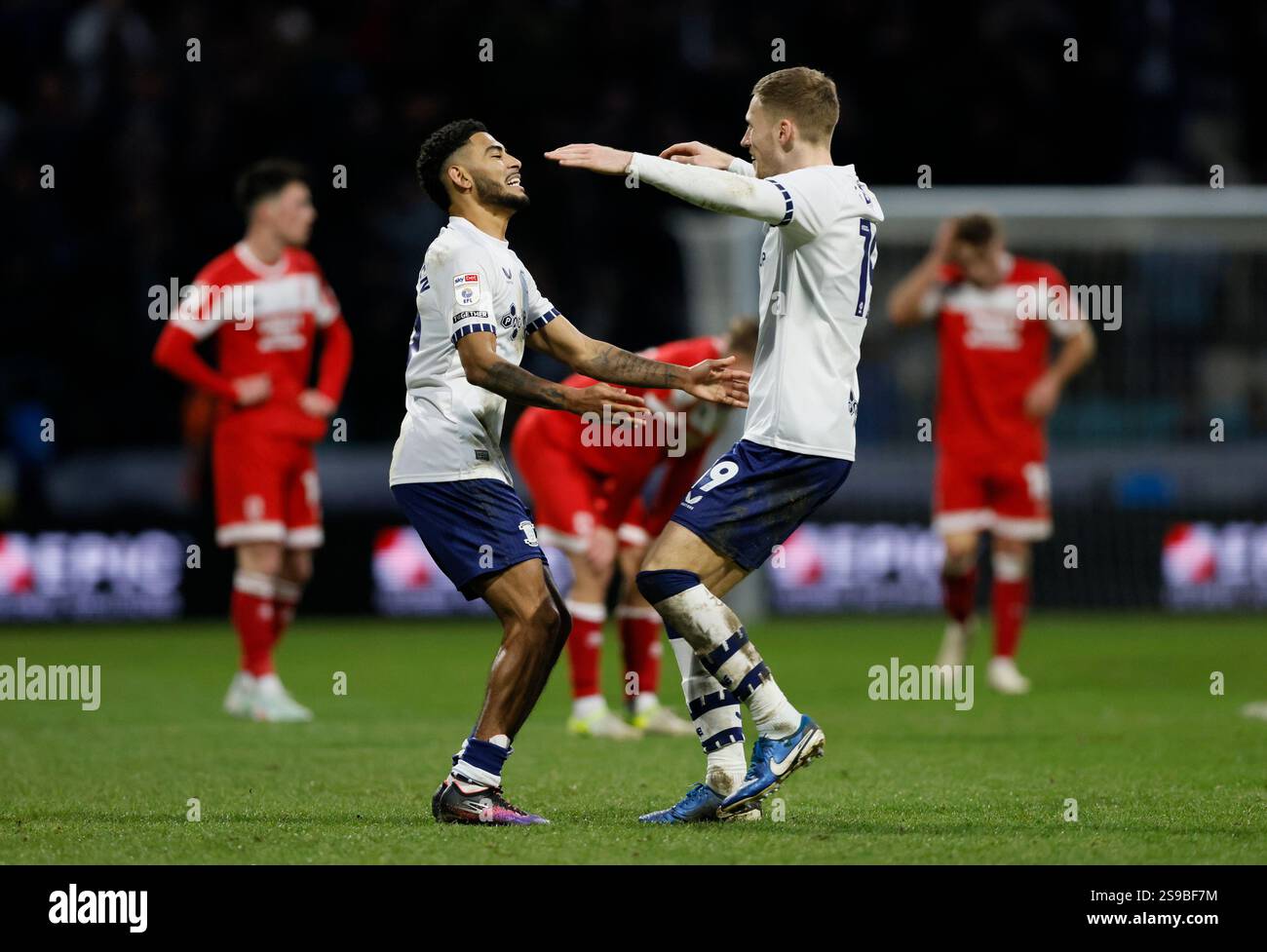 Preston North End's Kaine Kesler Hayden (left) and team-mate Lewis ...