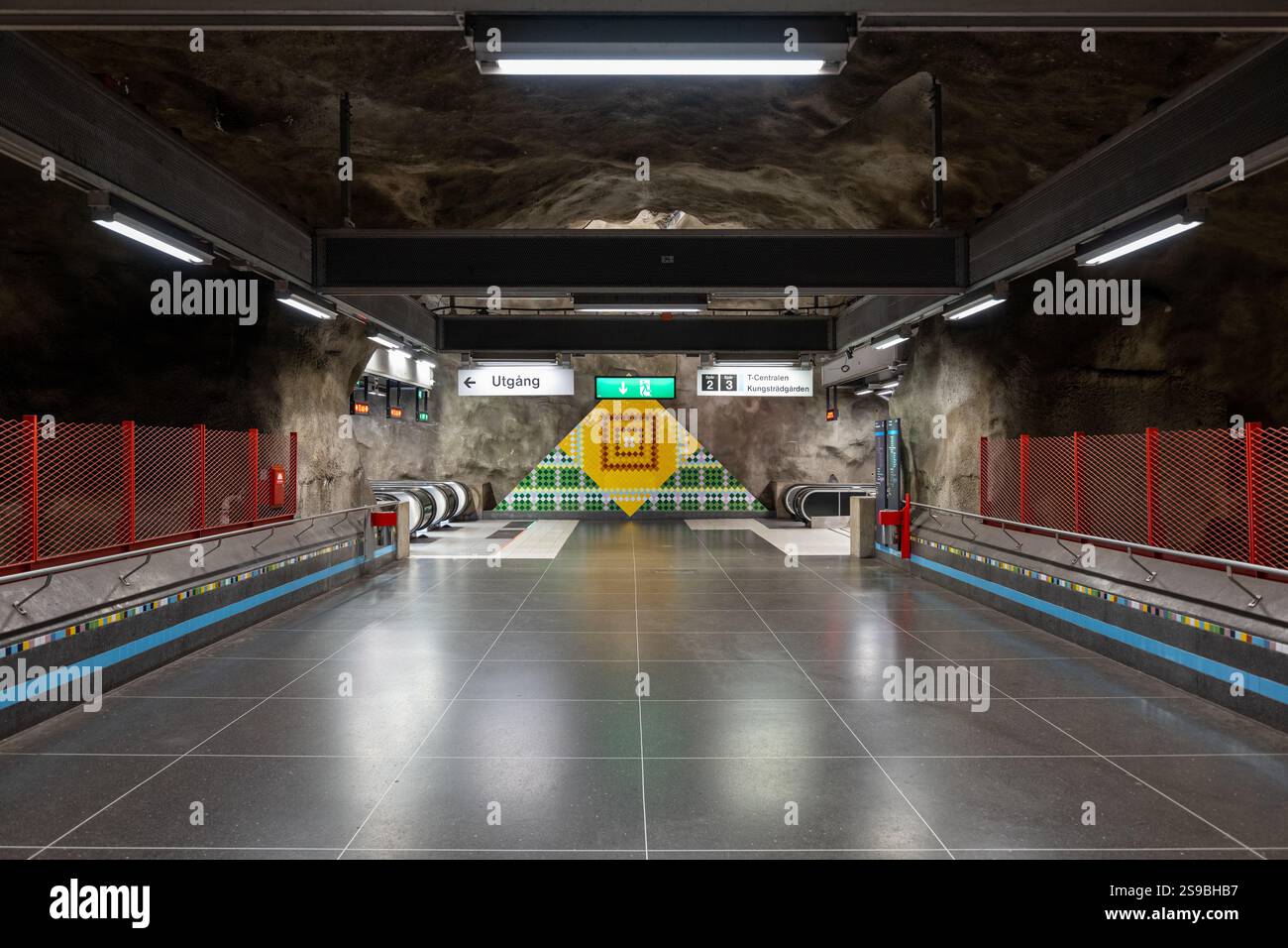 Sweden, Stockholm, Aug 4, 2024: Underground metro tunnelbana station ...