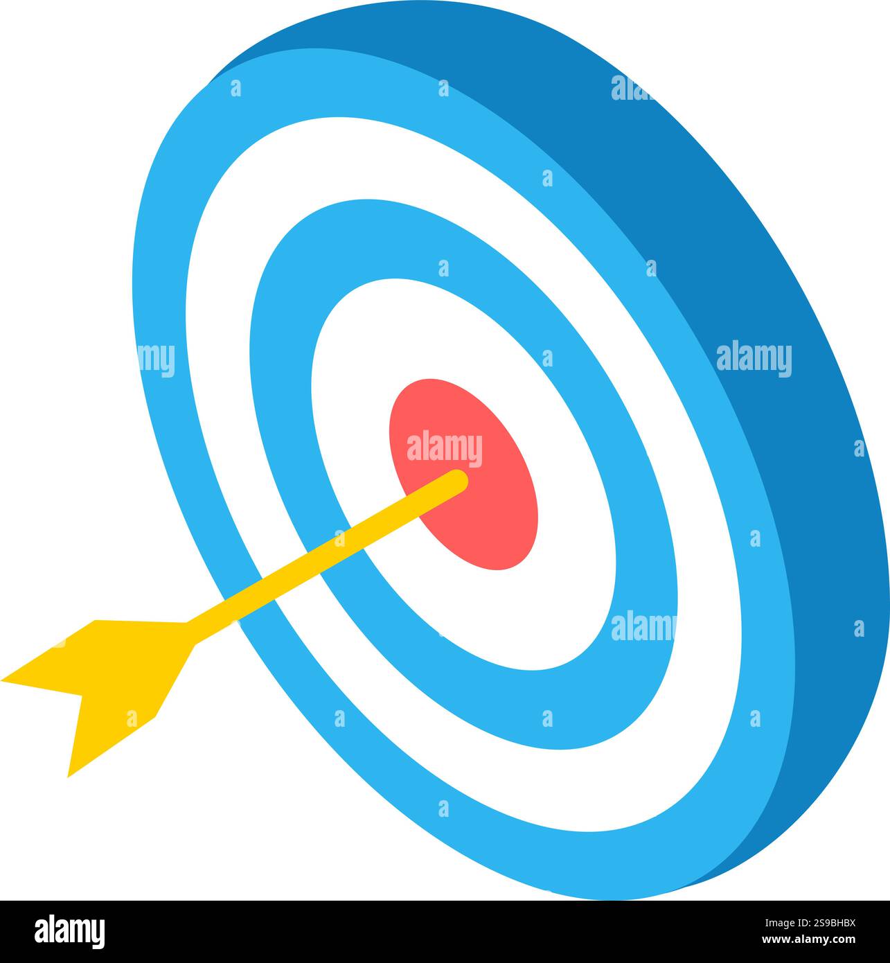 Isometric vector illustration representing achieving business objective ...