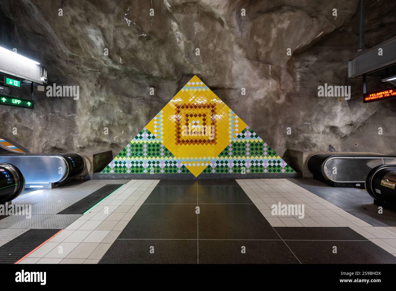 Sweden, Stockholm, Aug 4, 2024: Underground metro tunnelbana station ...