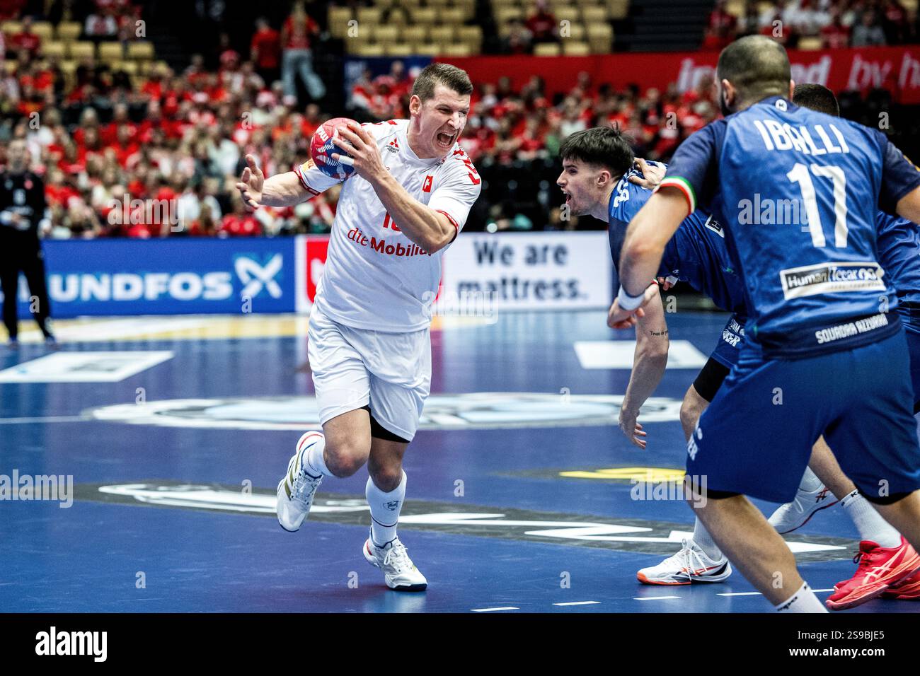 Herning, Denmark. 25th, January 2025. Dimitrij Küttel (18) of ...