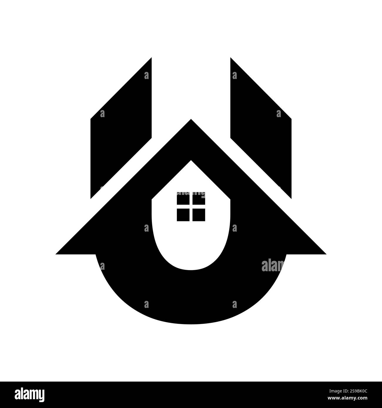 initial letter u house icon logo design template Stock Vector Image ...