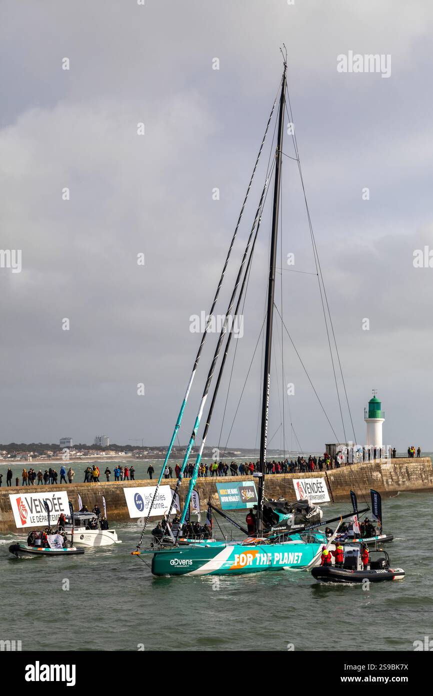 LES SABLES D'OLONNE, FRANCE - JANUARY 25, 2025: Arrival of Sam ...