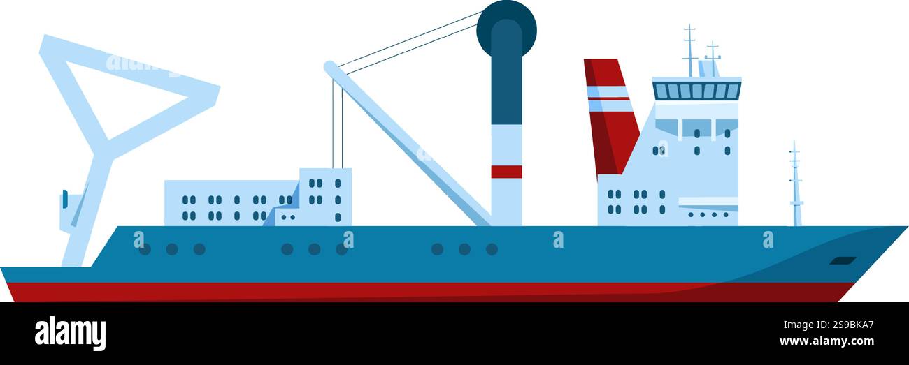 Illustration of a modern cargo ship featuring distinctive design ...