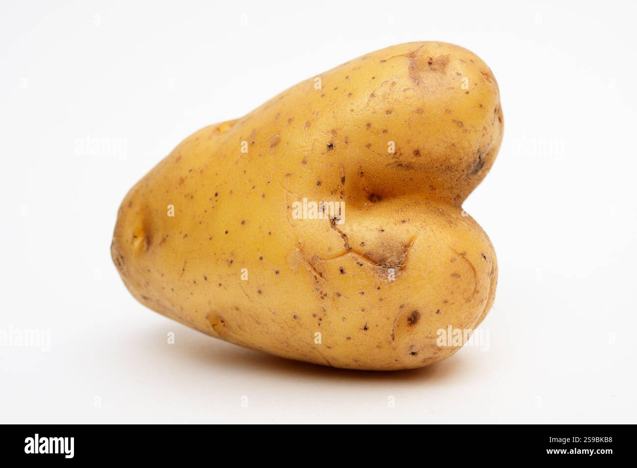 A close-up image of a heart-shaped potato, showcasing its quirky and ...
