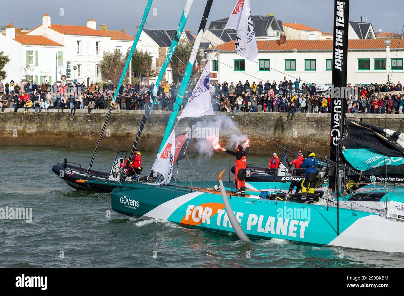 LES SABLES D'OLONNE, FRANCE - JANUARY 25, 2025: Arrival of Sam ...
