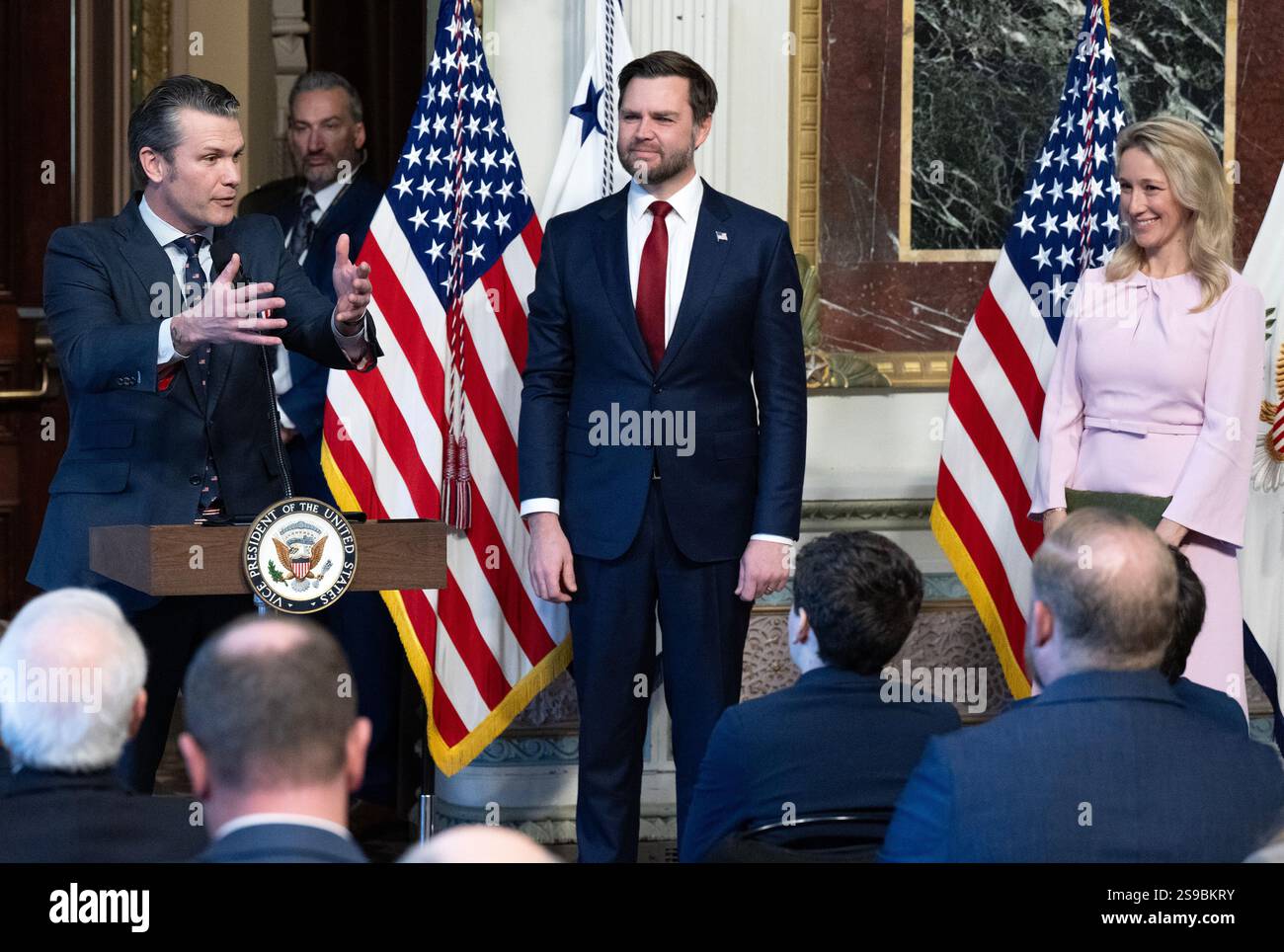 United States Secretary of Defense Pete Hegseth makes remarks after ...