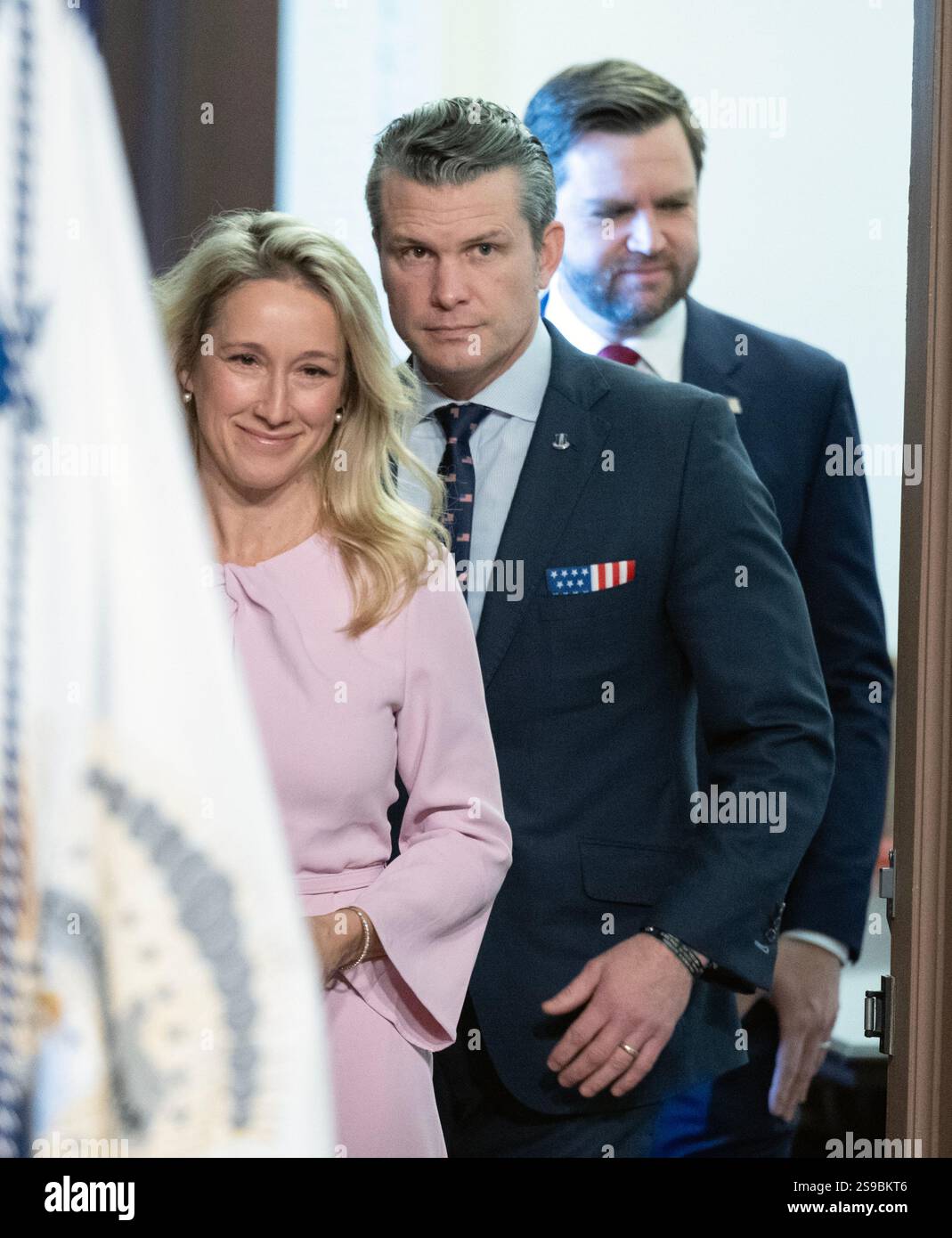 From left to right: Jennifer Rauchet Hegseth, United States Secretary ...