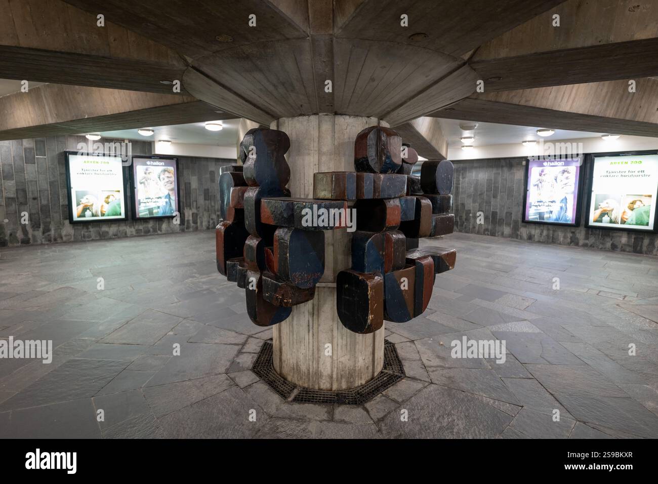 Stockholm, Sweden - Aug 6, 2024 The Ostermalmstorg tunnelbana platform ...
