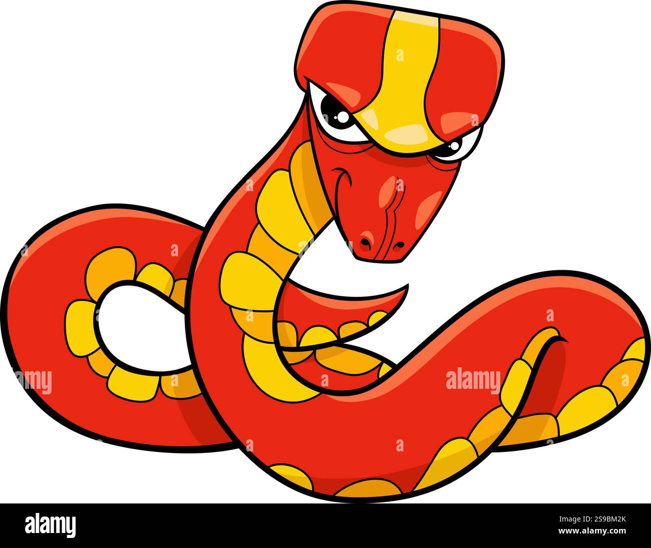 Cartoon illustration of snake reptile animal character Stock Vector ...