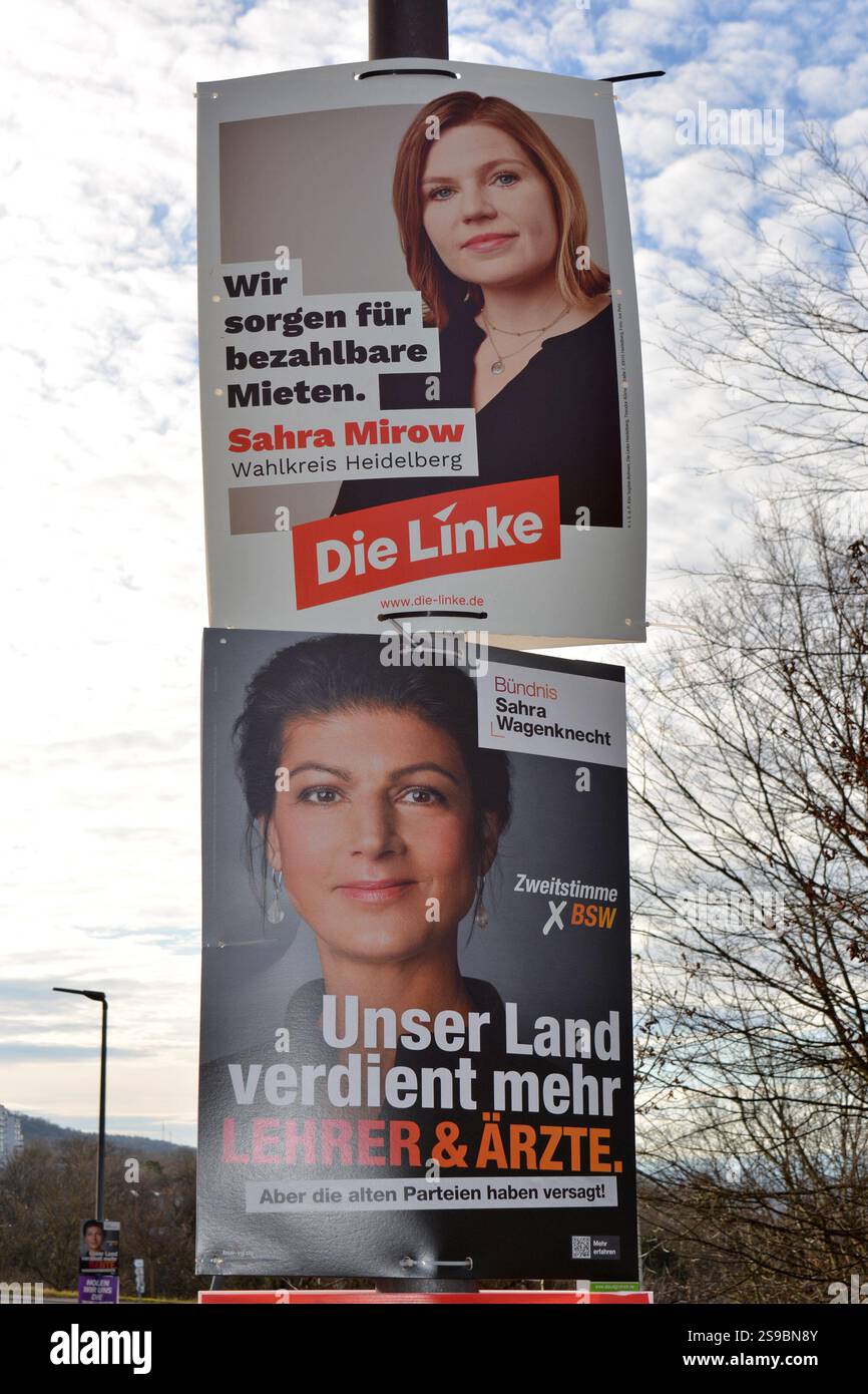Heidelberg, Germany - January 25th 2025: Election posters for federal ...