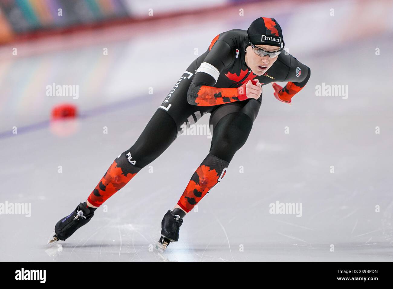 CALGARY, CANADA - JANUARY 25: Abigail Mccluskey of Canada competing ...