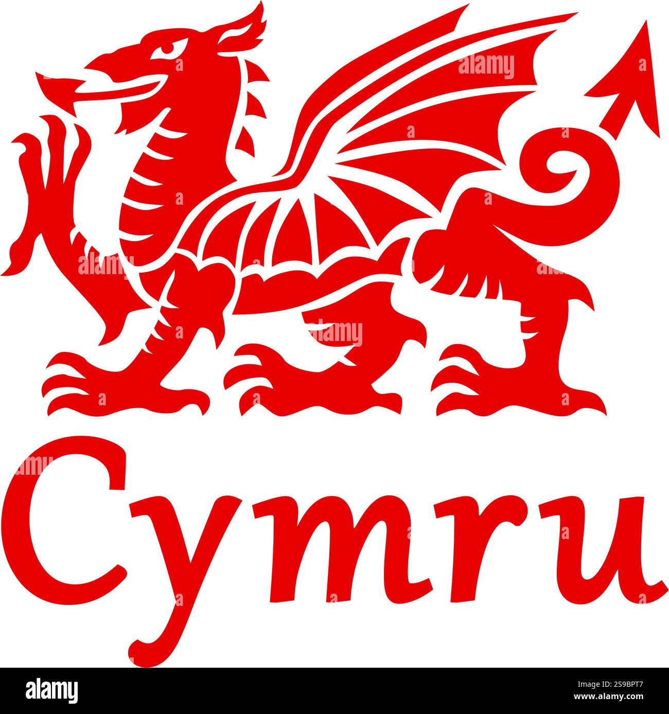 Ddraig Goch Wales Welsh Red dragon nation symbol Cymru graphic design Stock Vector Image & Art ...