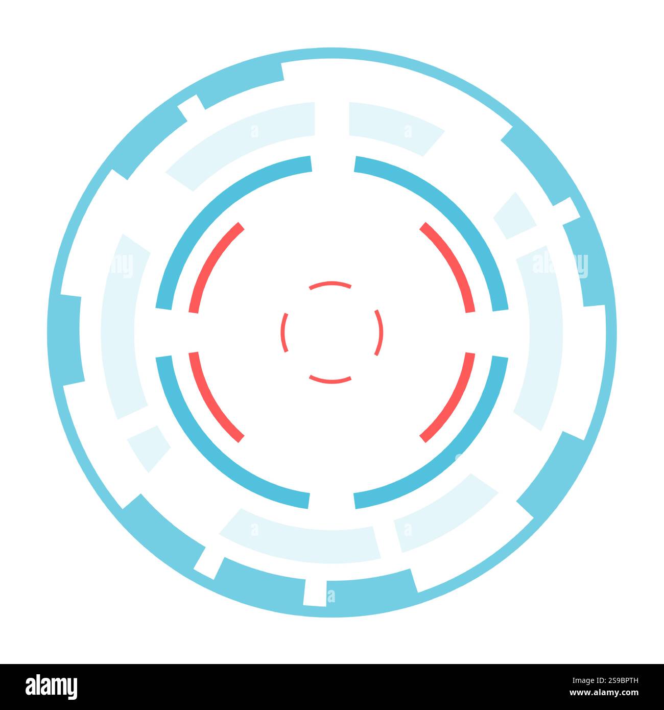 Circular futuristic heads up display element spinning and loading ...