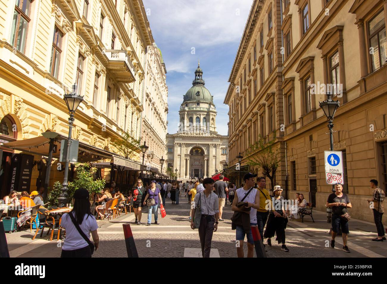 St. Stephen's Basilica with its grand dome and twin bell towers ...