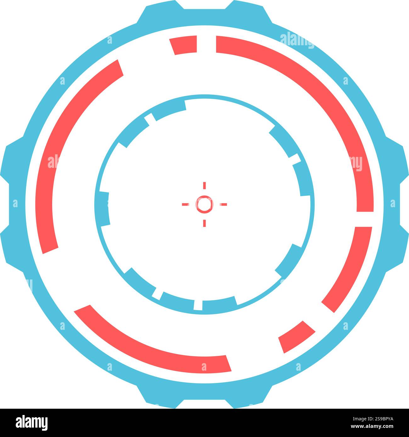Circular progress bar or target interface with crosshair, featuring ...