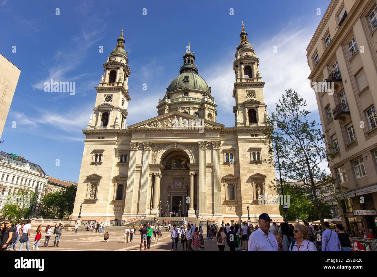 St. Stephen's Basilica with its grand dome and twin bell towers ...