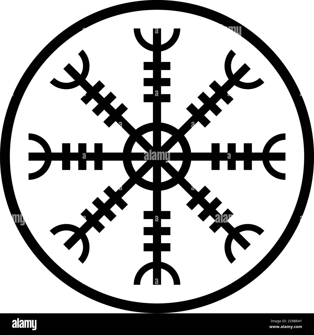 Helm of Awe Aegishjalmur nordic viking symbol isolated graphic design ...