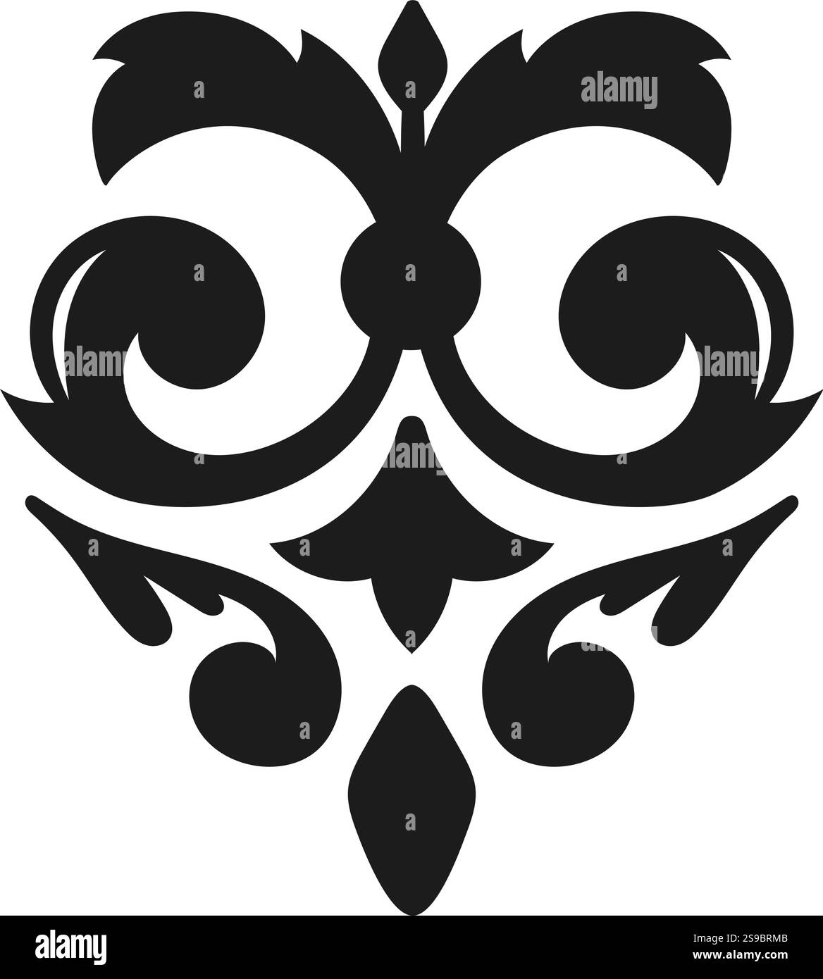 Classic decorative element featuring intricately designed stylized ...