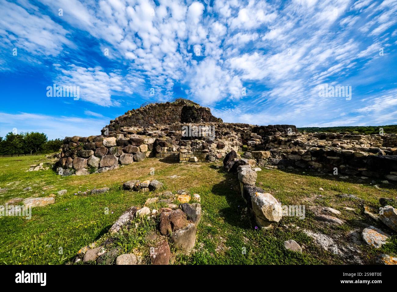 Ruins of the Nuraghe Su Nuraxi di Barumini from the 17th century BC ...