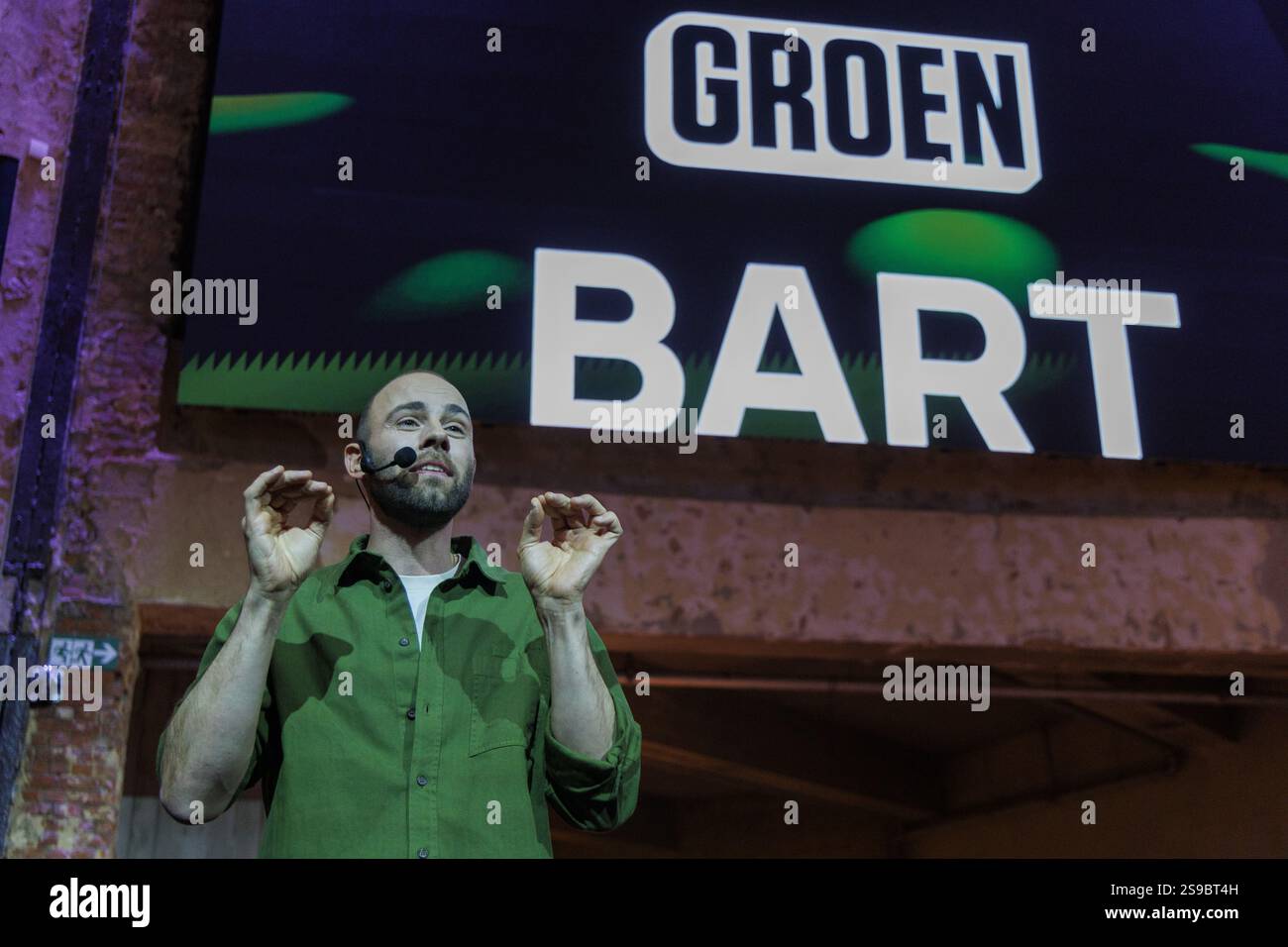 Groen chairman Bart Dhondt delivers a speech at the traditional new ...