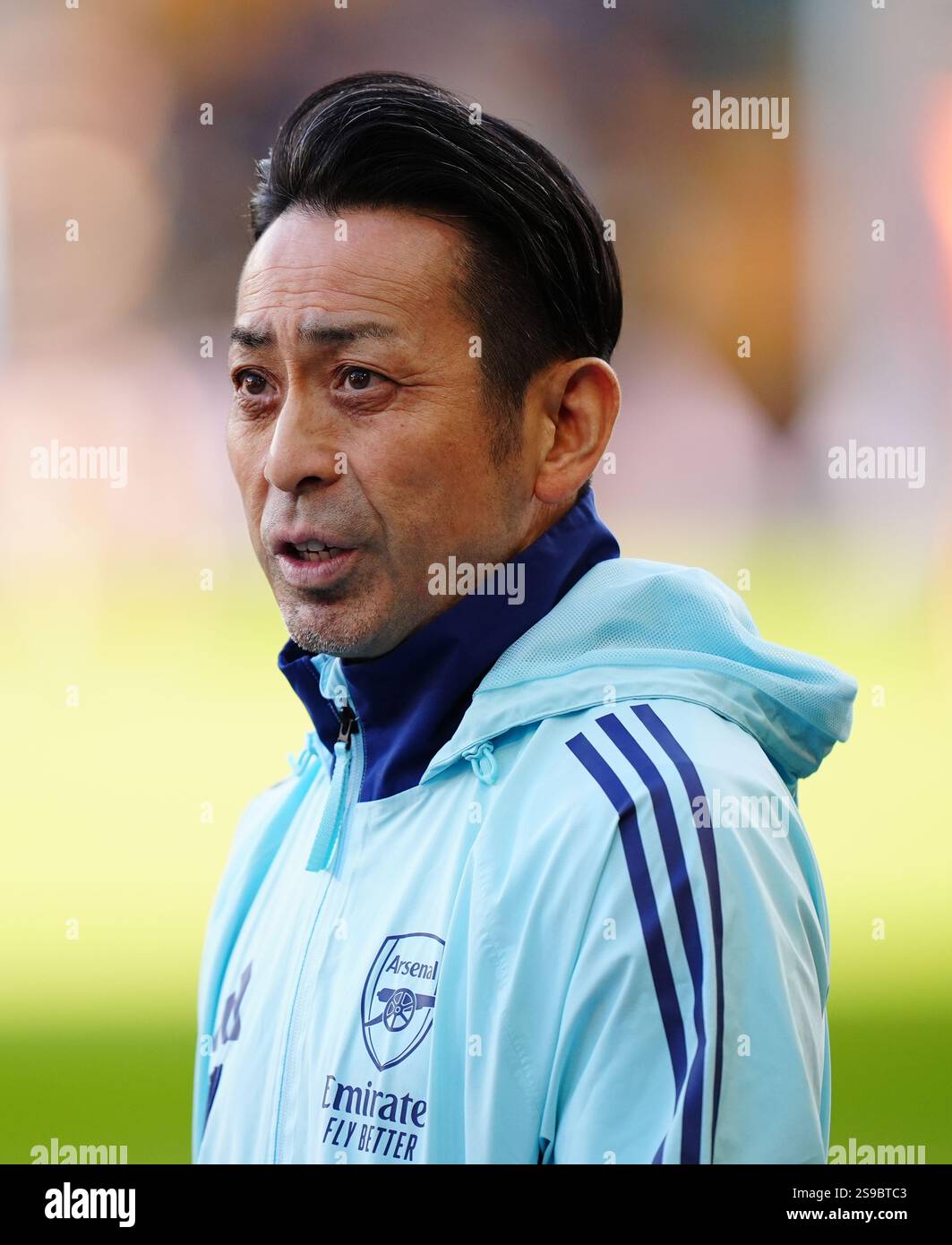 Arsenal physio takahiro yamamoto before the premier league match at ...