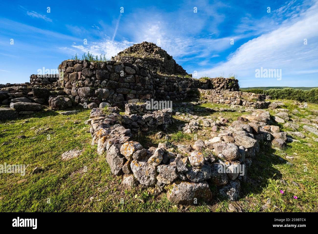 Ruins of the Nuraghe Su Nuraxi di Barumini from the 17th century BC ...