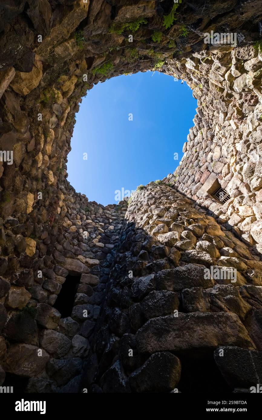 Ruins of the Nuraghe Su Nuraxi di Barumini from the 17th century BC ...