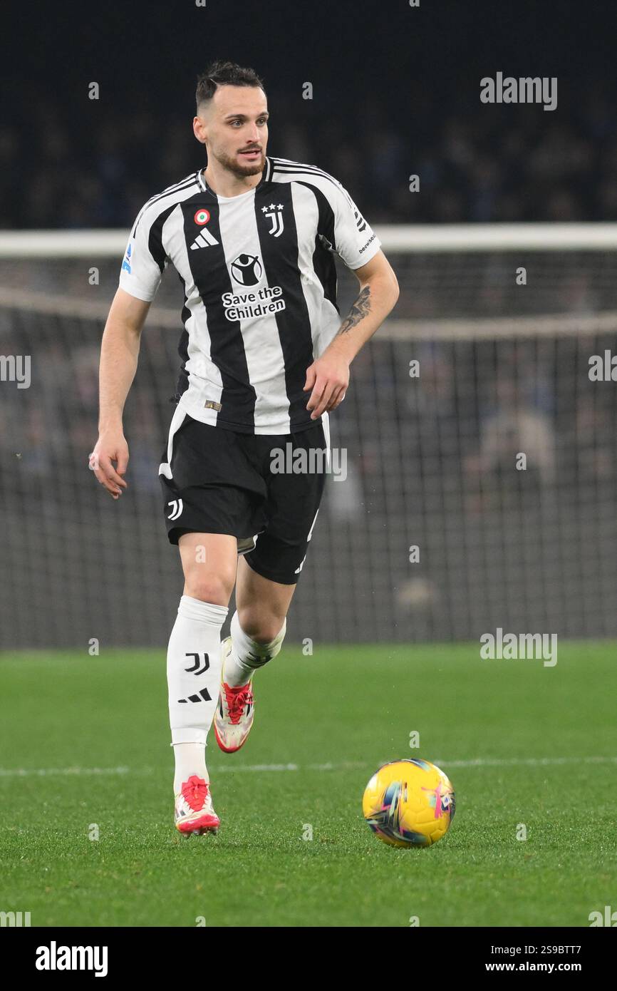 Pierre Kalulu of Juventus FC in action during the Serie A Enelive ...