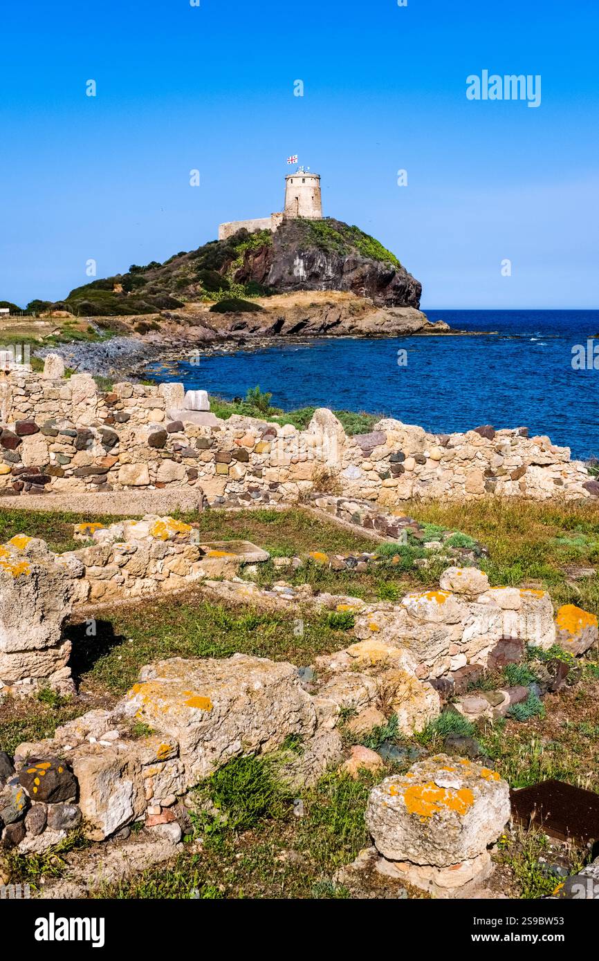 The tower Torre del Coltellazzo and ruins of the archaeological site of ...