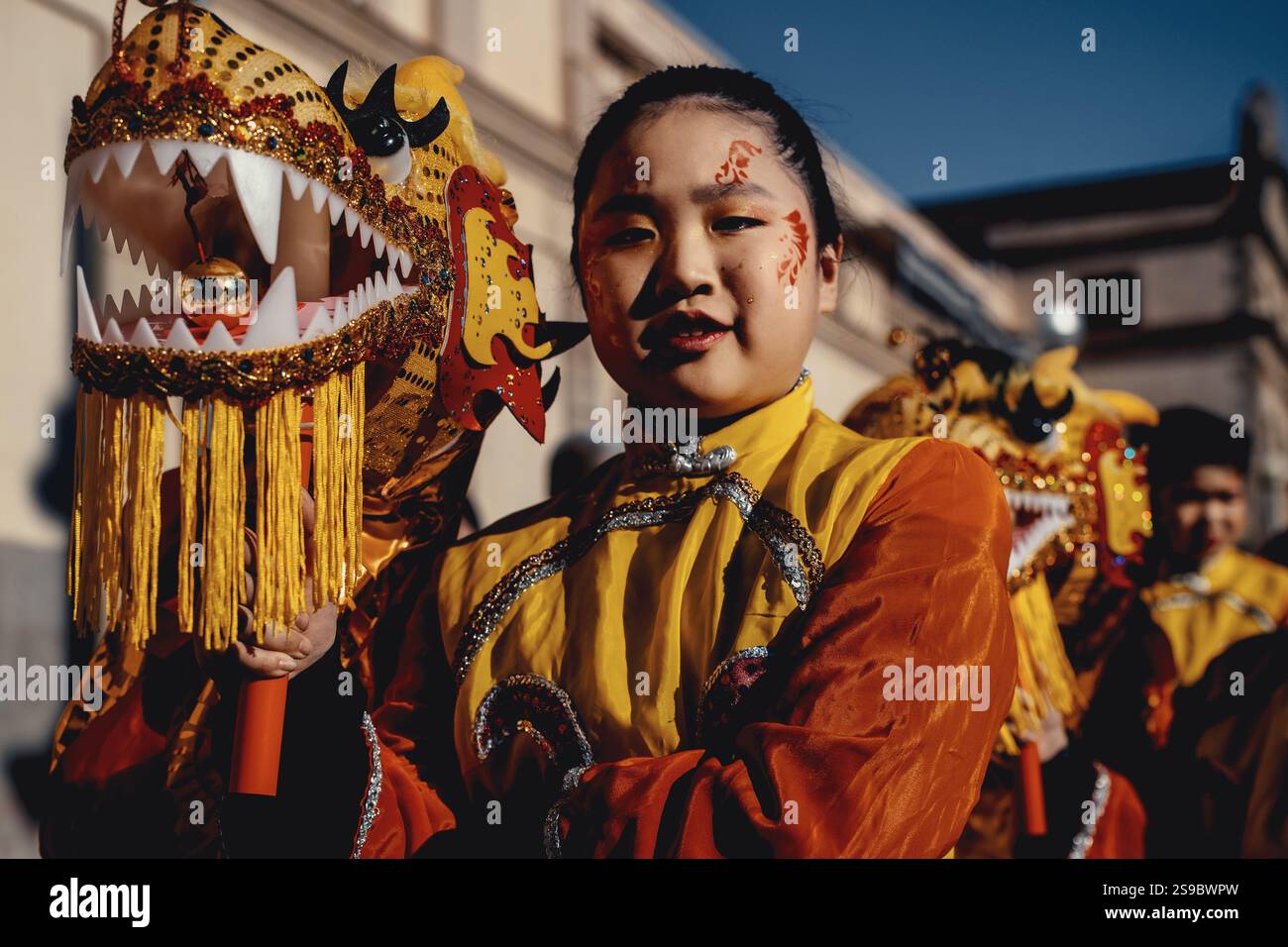 Barcelona, Spain. 25 January, 2025: Traditional dressed Chinese ...