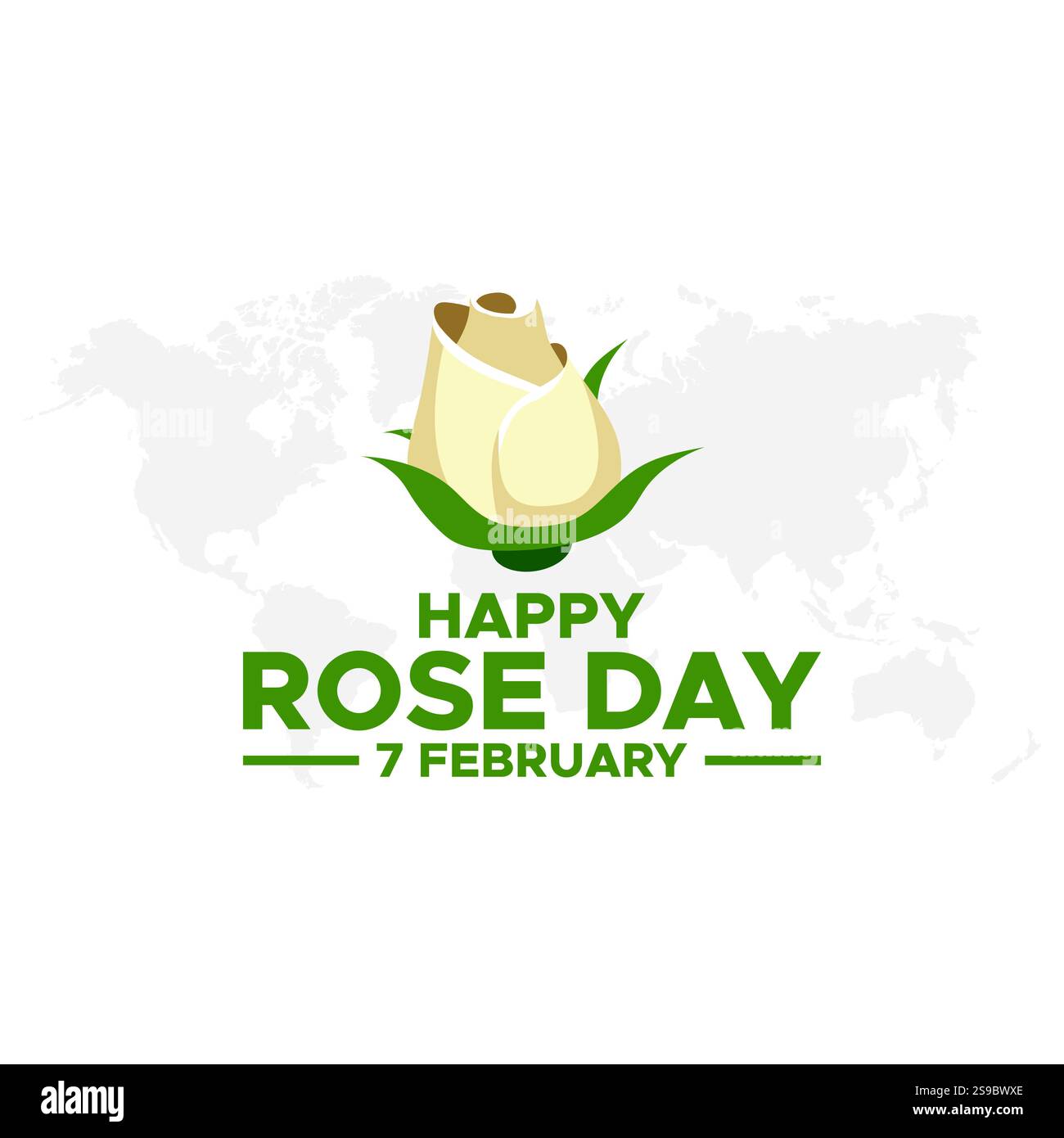 Happy Rose Day Post and Greeting Card. 7 February - Rose Day lineart of ...