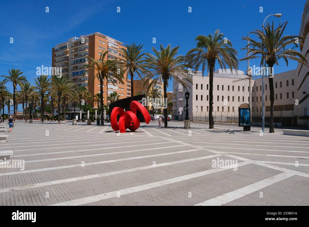 Spain - Cadiz - La Caleta beach promenade Stock Photo - Alamy