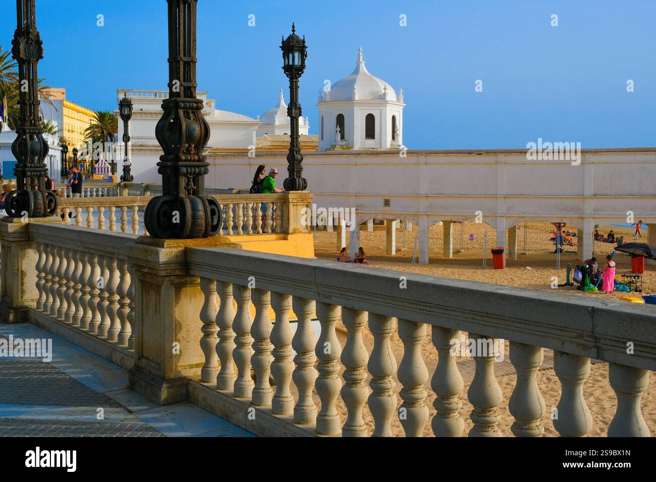 Spain - Cadiz - La Caleta beach promenade Stock Photo - Alamy