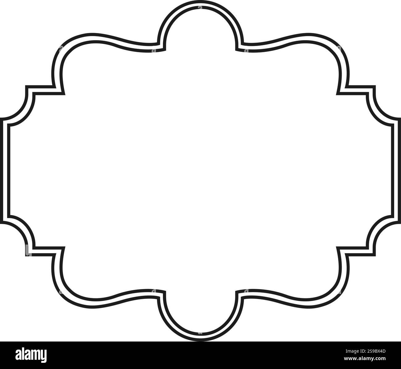 Elegant black wavy frame with double outline creating a sophisticated ...