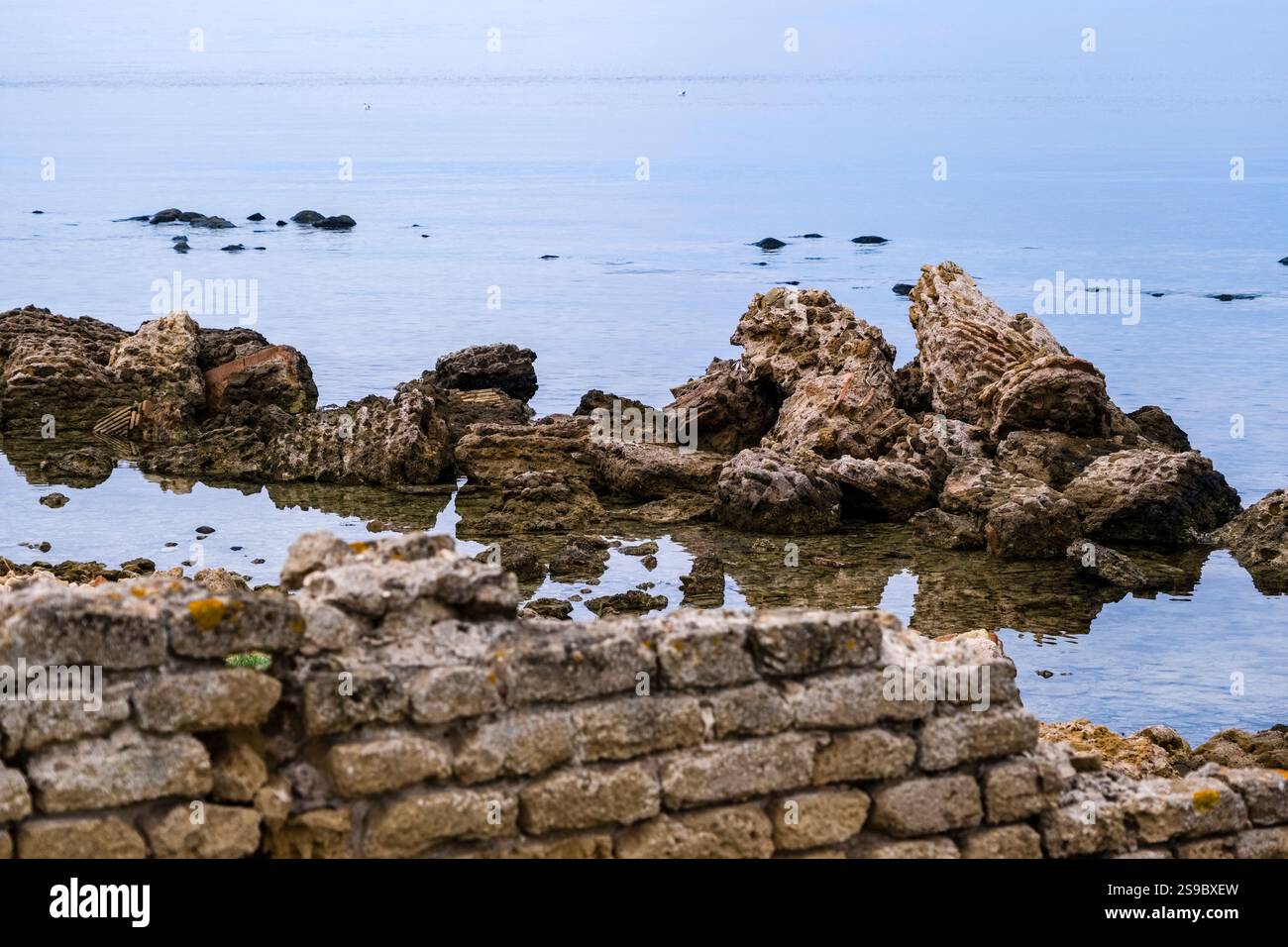 Ruins of the archaeological site of Nora, an ancient pre-Roman and ...