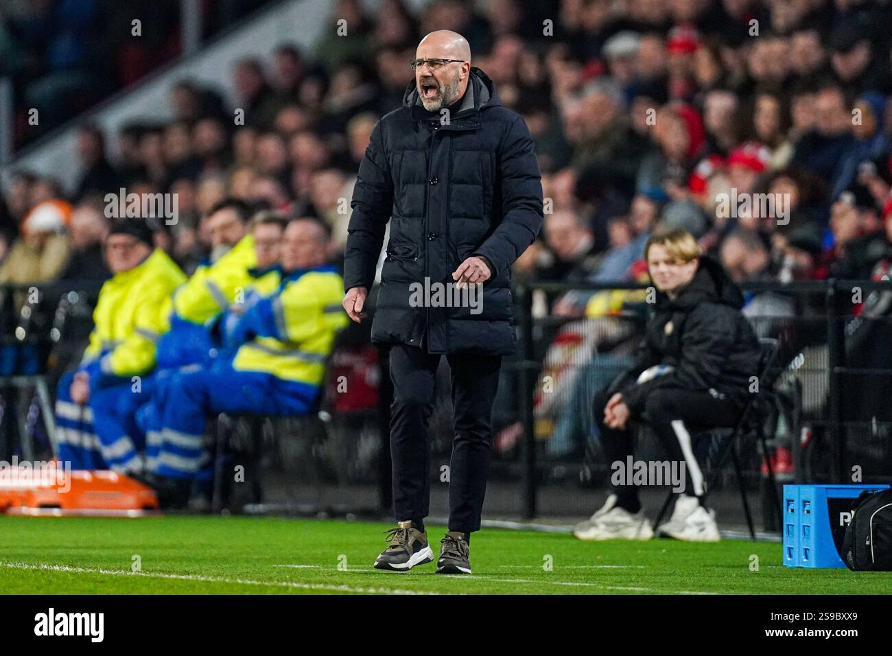 EINDHOVEN, NETHERLANDS - JANUARY 25: Coach Peter Bosz of PSV coaching ...