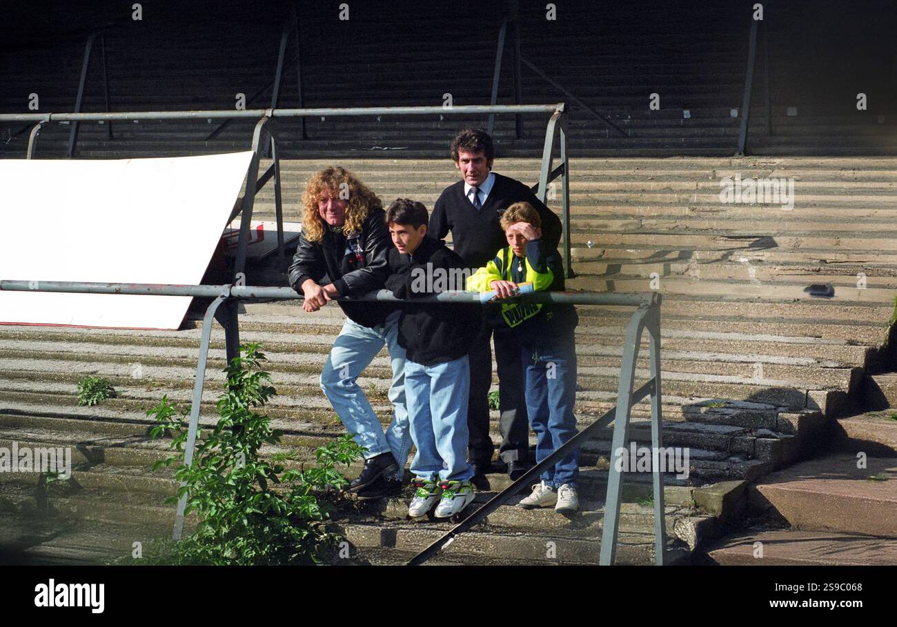 Robert Plant and his son Logan stand on the derelict North Bank (Cow ...