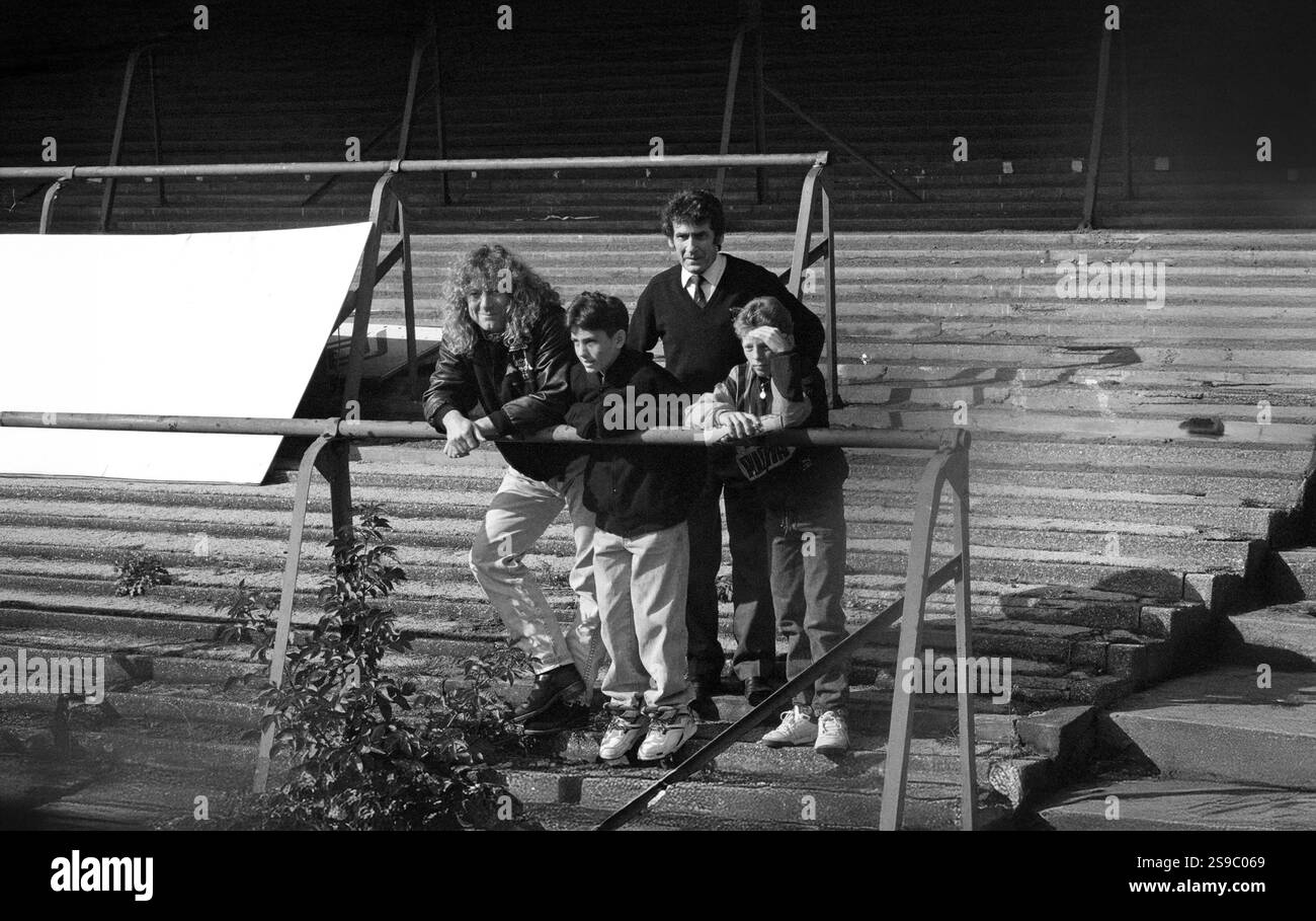 Robert Plant and his son Logan stand on the derelict North Bank (Cow ...