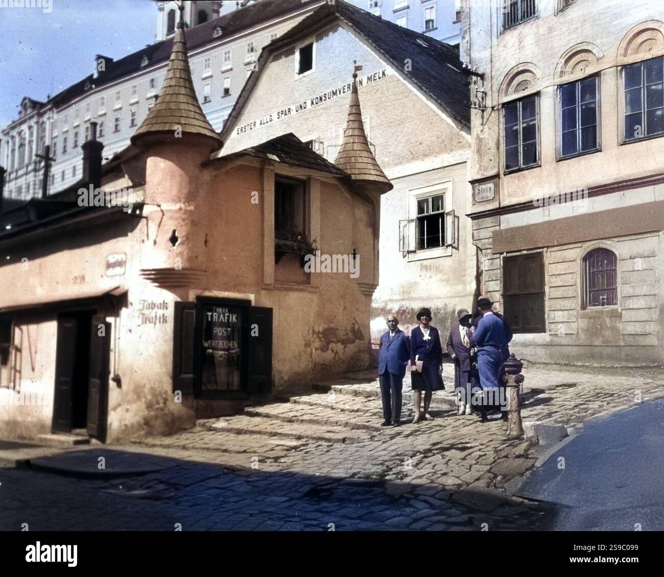 The old town of Melk in the Wachan Valley Lower Austria 1929 Melk Abbey ...