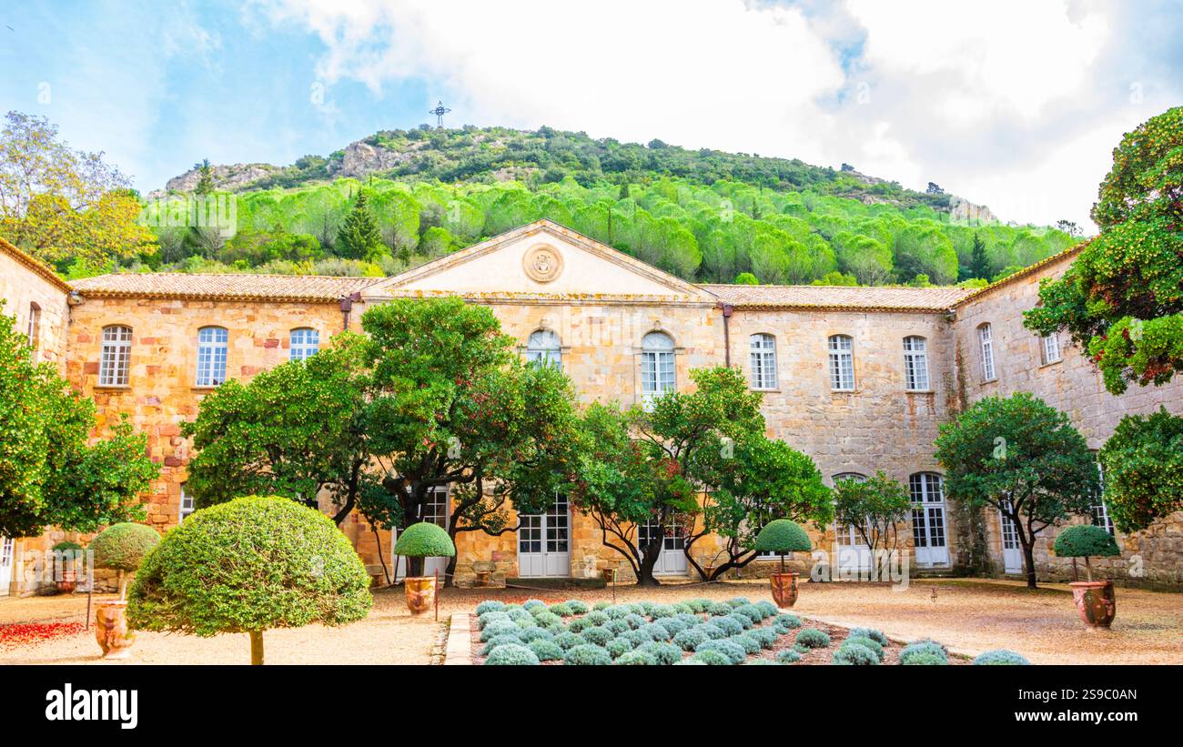 Fontfroide Abbey or Abbaye de Fontfroide is monastery in France gothic ...