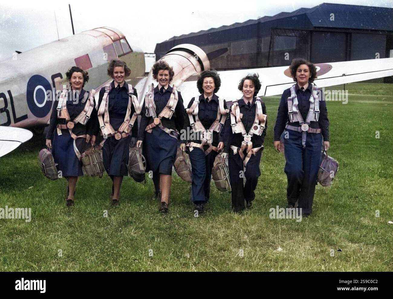 Air Transport Auxiliary female WWII Pilots & crew Britain 1942 Stock ...