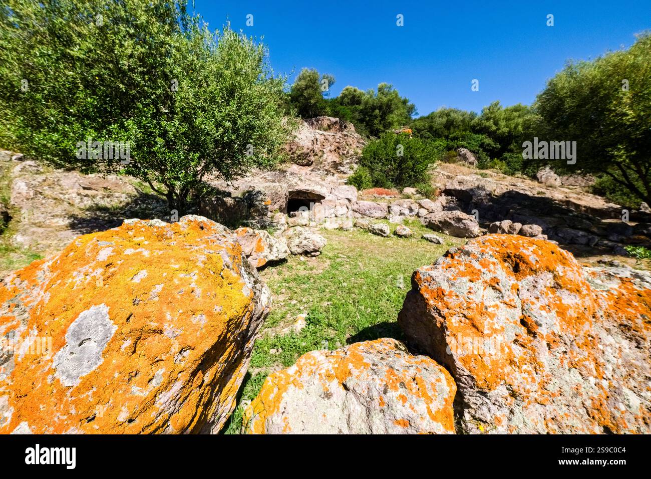 Part of the archaeological site Necropolis of Montessu, an former ...