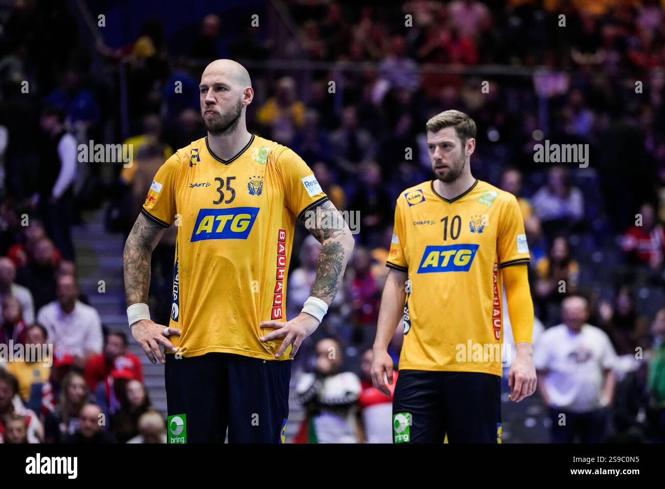 Fornebu 20250124. Sweden's Andreas Nilsson and Niclas Ekberg after losing the World Championship ...